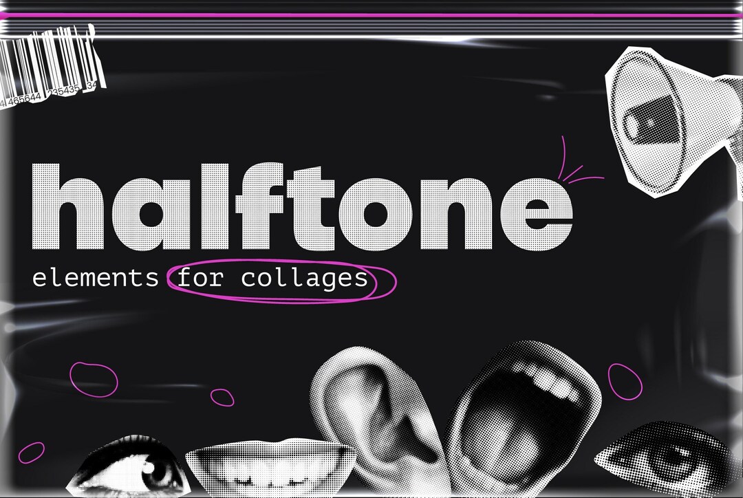 Collage Kit. Vector Halftone Elements - Etsy