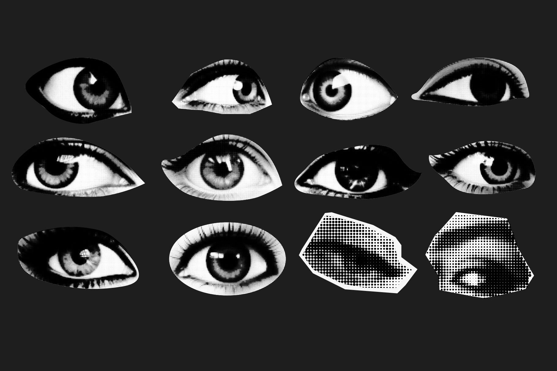 Collage Kit. Vector Halftone Elements - Etsy