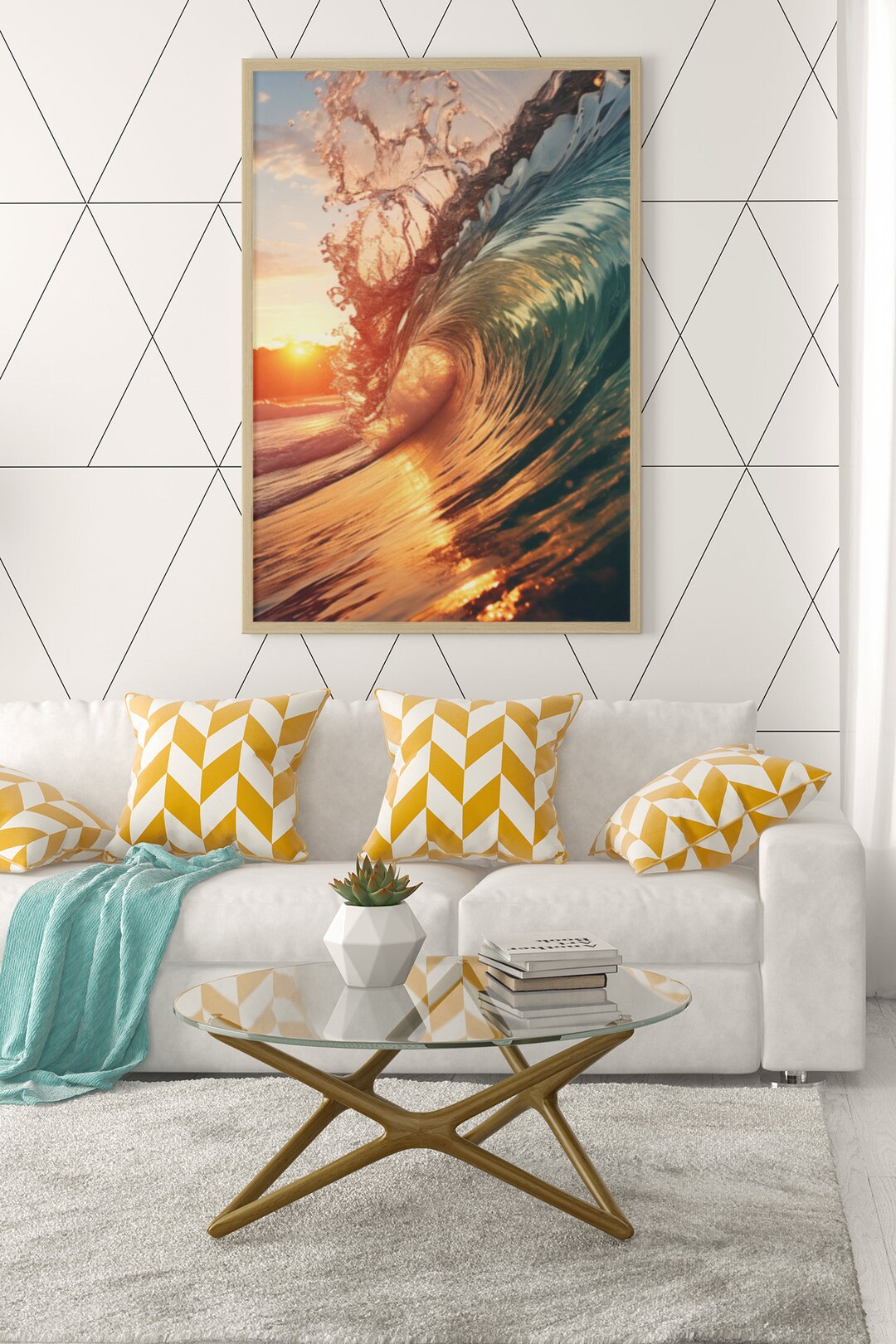 Wall Waves Art Nature Waves Realistic Images Wall Art Digital Download ...