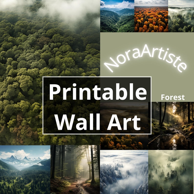 Wall Forest Art Nature Forest Realistic Images Wall Art Digital ...