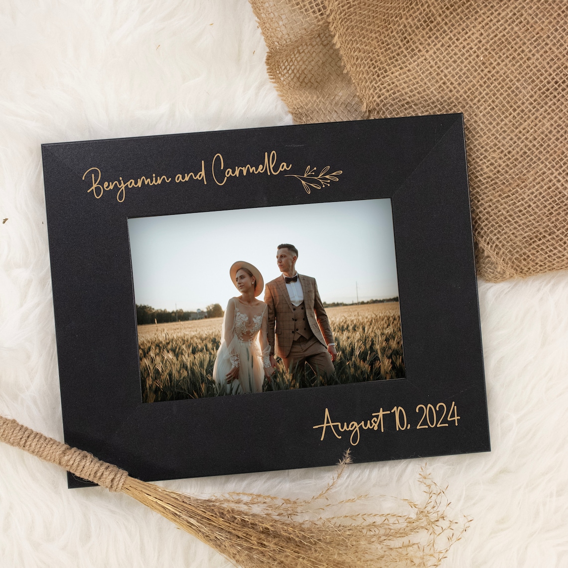 Wedding Gift for Couple Engraved Wedding Picture Frame Personalized ...