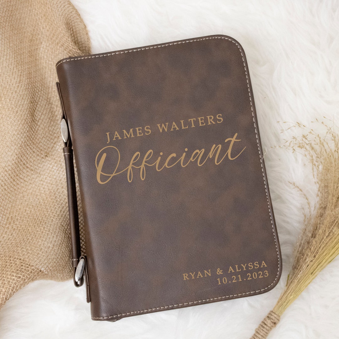 Wedding Officiant Gifts Personalized Officiant Bible Cover Wedding ...