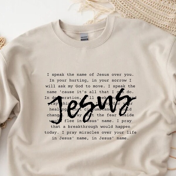 Jesus Name Sweater - Etsy