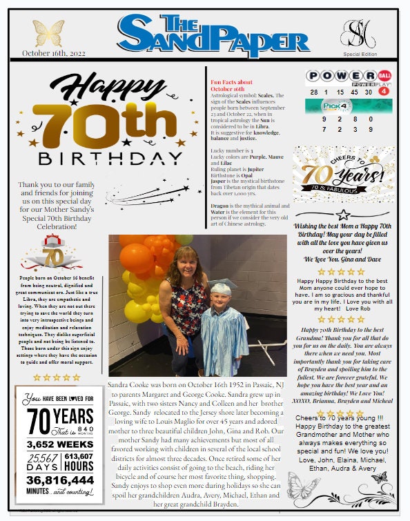 Personalized Custom Doublesided Newspaper Newsletter Printed and Sent ...