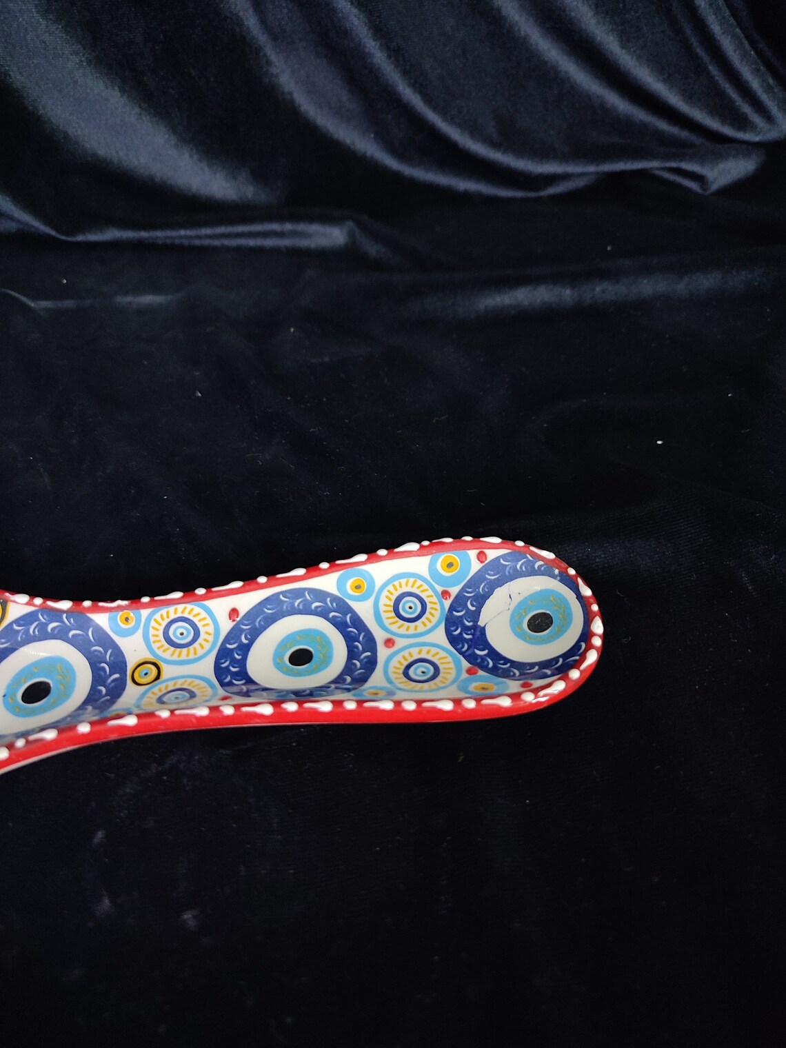 Handmade Evil Eye Ceramic Spoon Rest: Turkish Kitchen Decor - Etsy