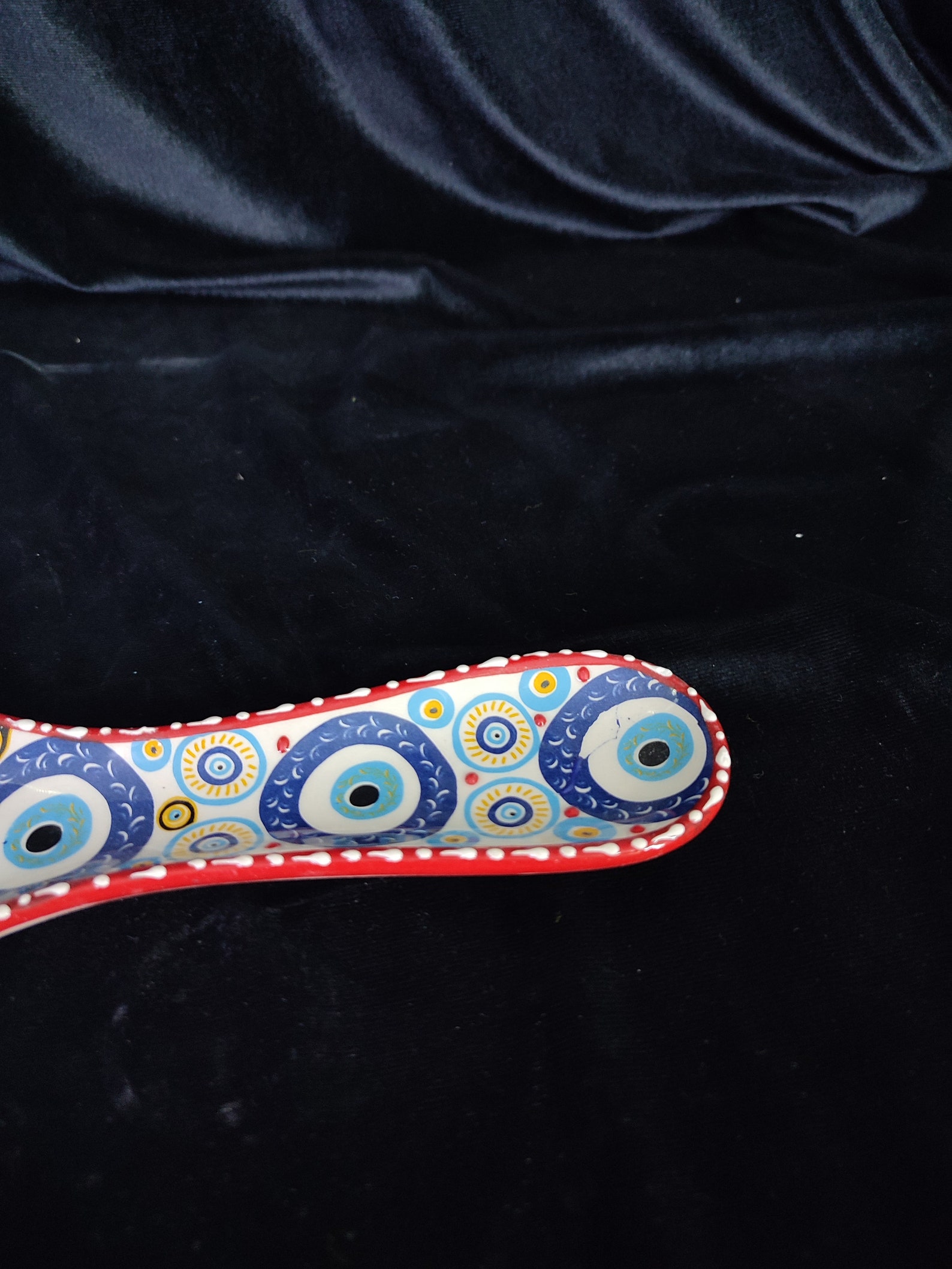 Handmade Evil Eye Ceramic Spoon Rest: Turkish Kitchen Decor - Etsy