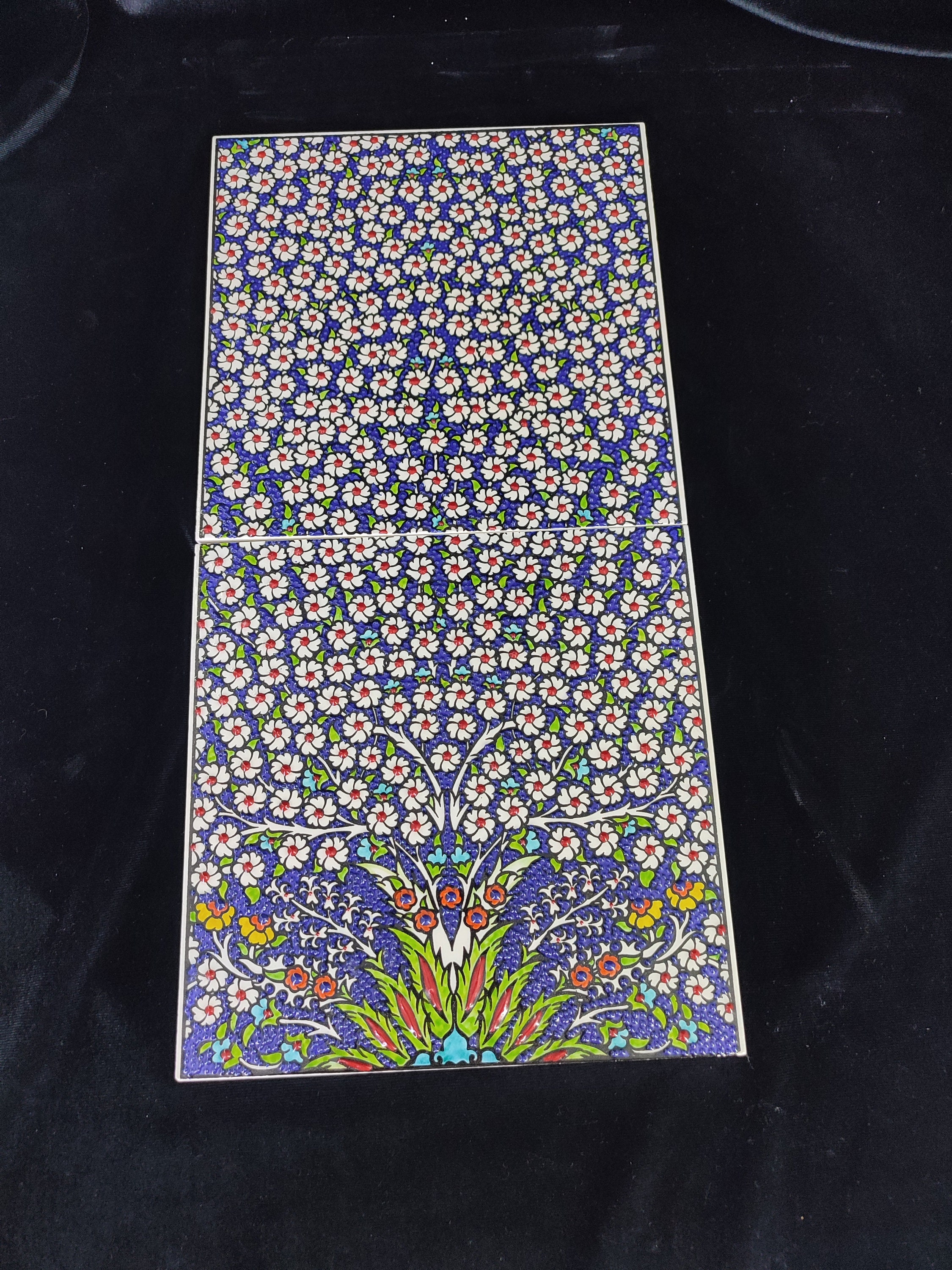 Ceramic Tree of Life Decor, Set of 2 Decorative Tiles, Wall Hanging ...