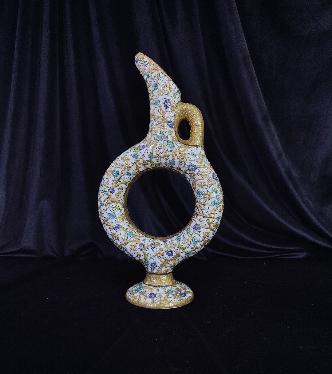 Decorative Gold Pitcher, Traditional Turkish Golden Hittite, Handmade ...