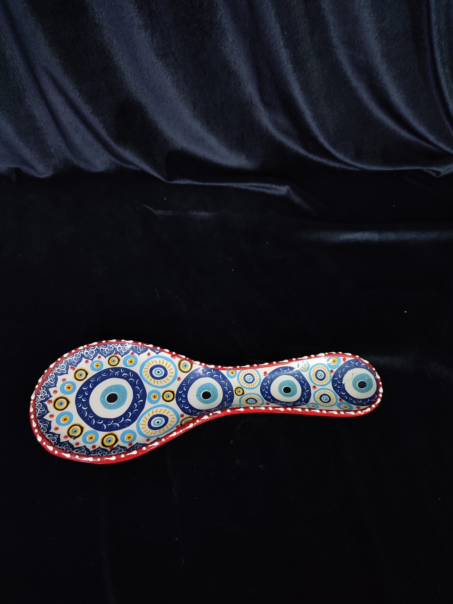 Handmade Evil Eye Ceramic Spoon Rest: Turkish Kitchen Decor - Etsy