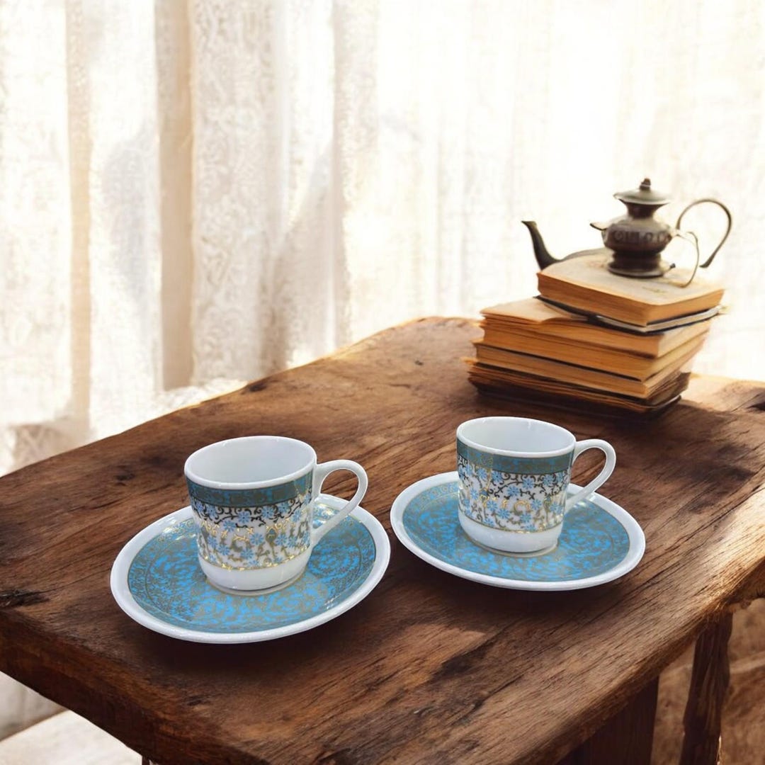 Porcelain Coffee Set, Gold Coffee Cup, Turkish Espresso Cup, Luxury ...