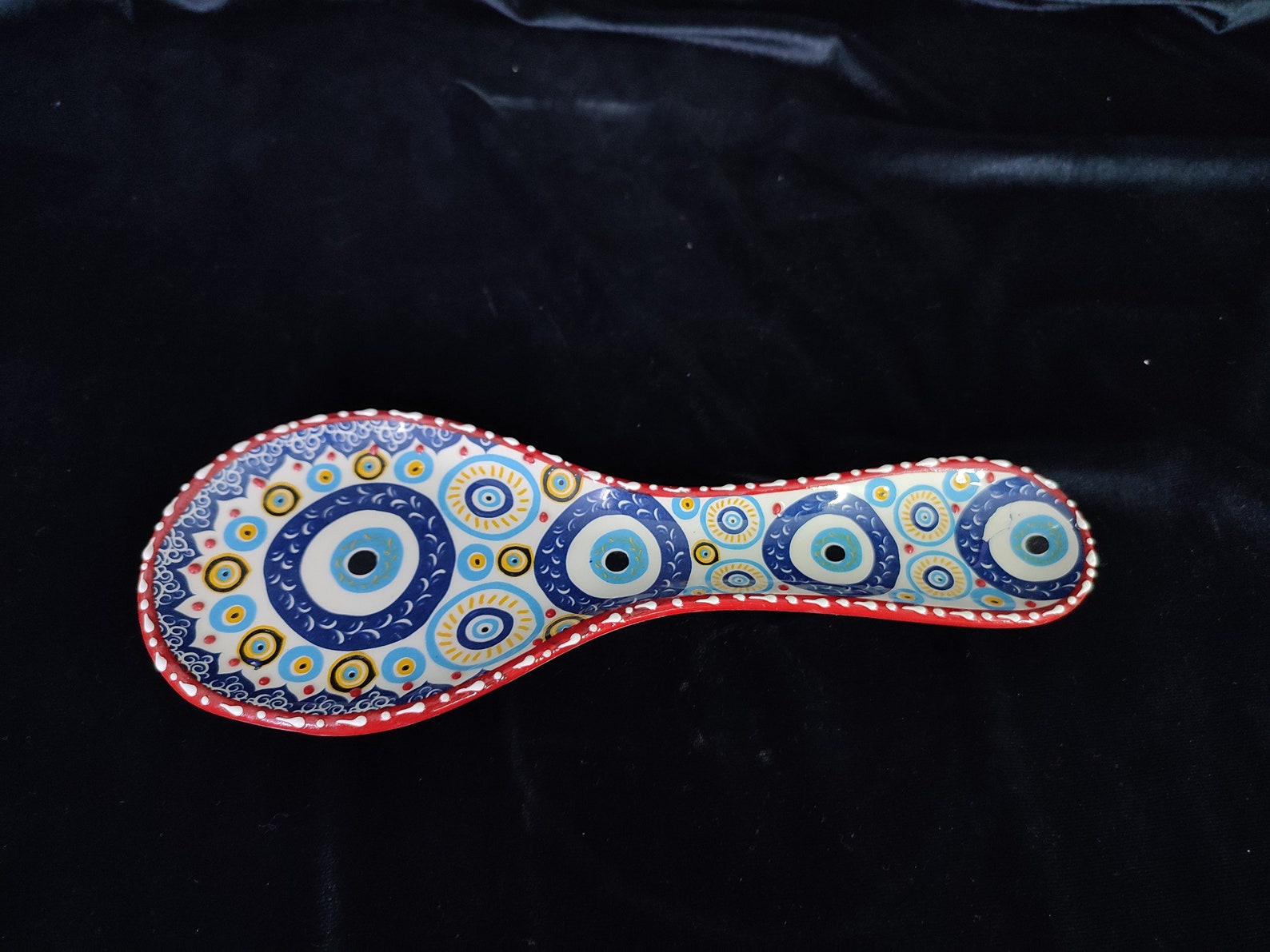 Handmade Evil Eye Ceramic Spoon Rest: Turkish Kitchen Decor - Etsy