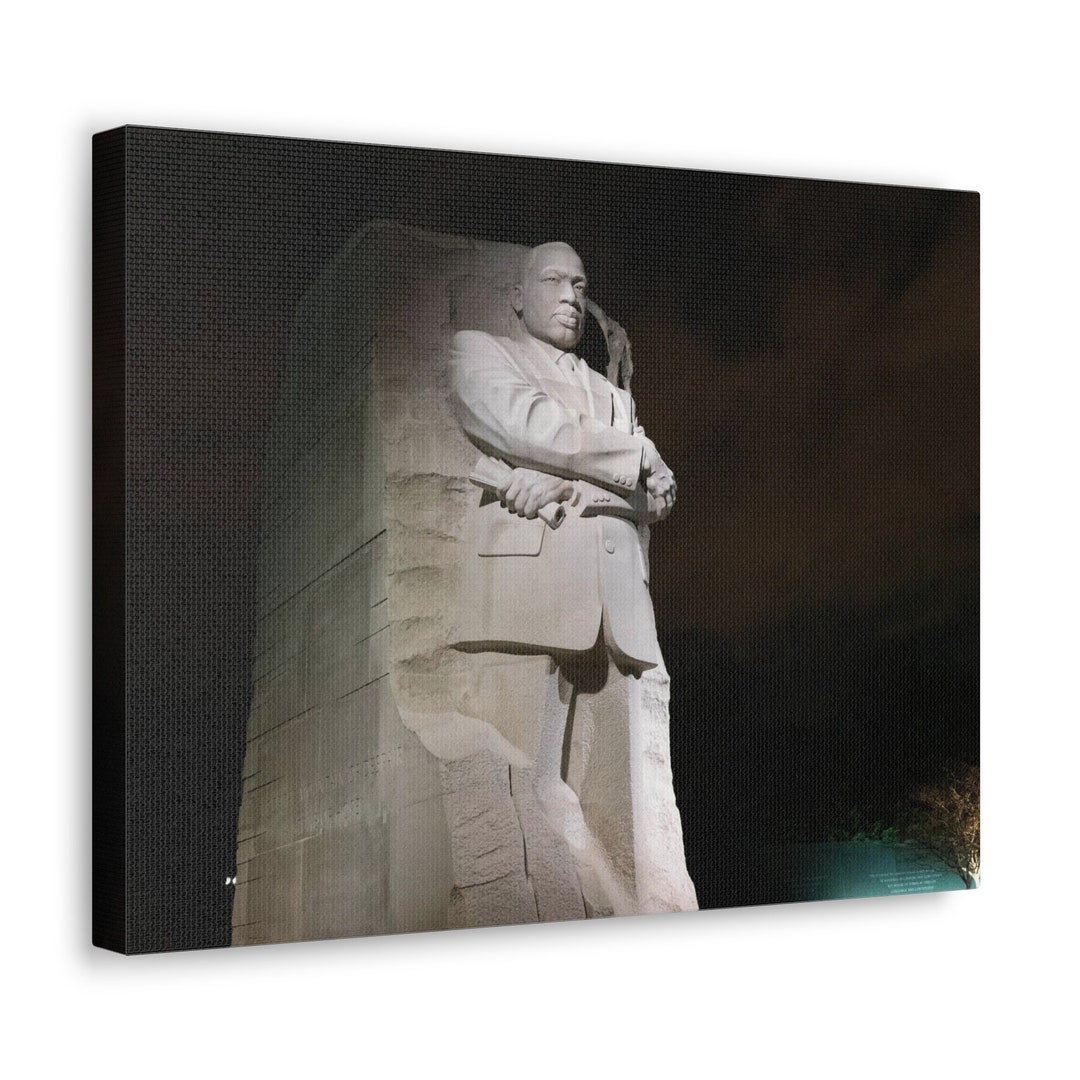 Black and White Martin Luther King Jr. Statue Canvas Wall Art, Home ...
