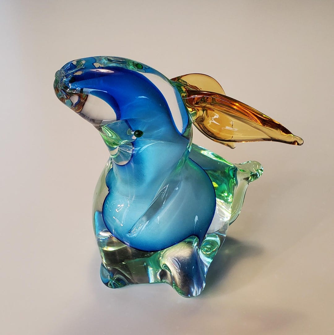 Murano Glass MCM Bunny Rabbit Blue, Green, Orange Stunning - Etsy