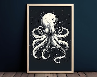 Octopus in Cowboy Hat | Octopus Wall Art | Octopus Digital Print ...
