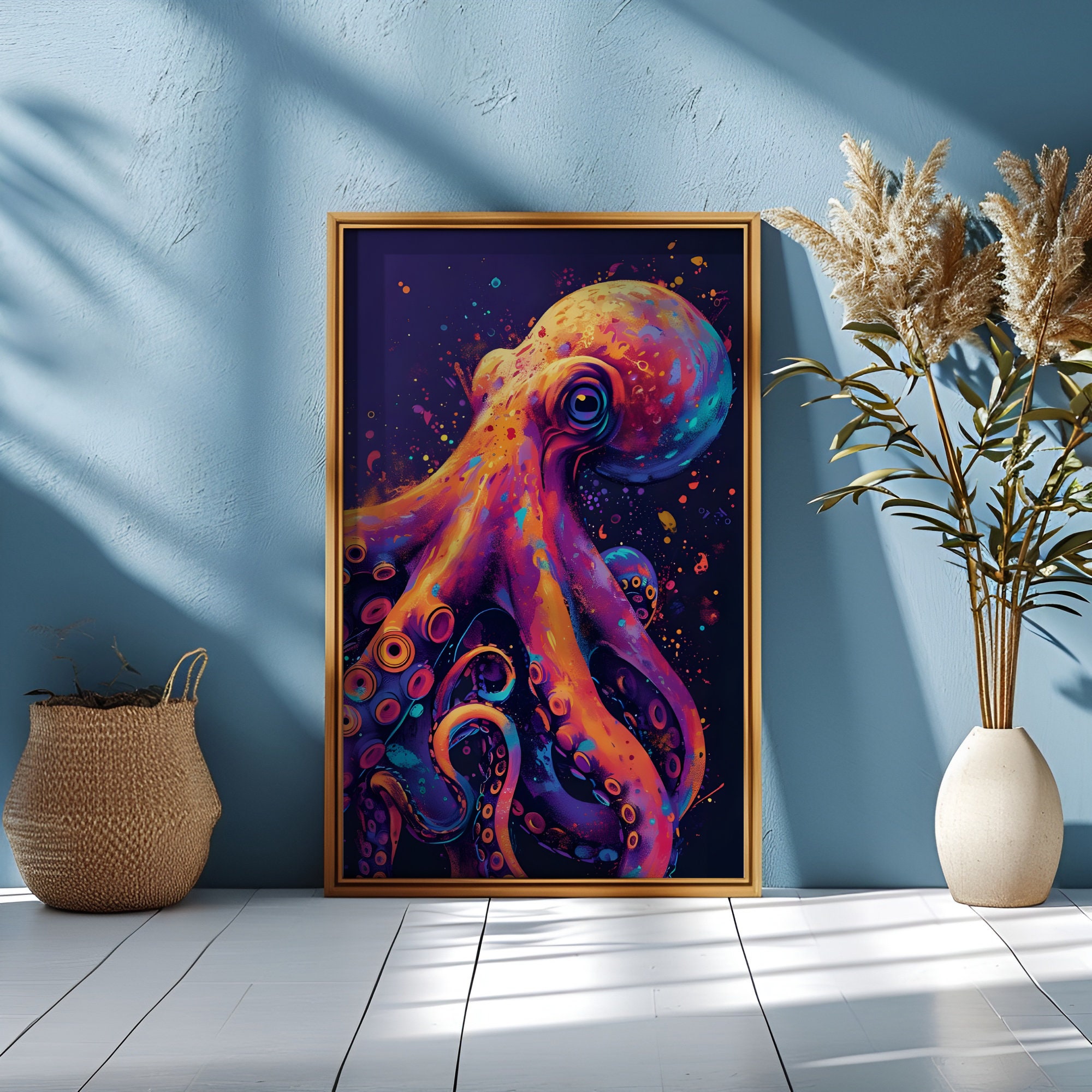 Octopus Poster Octopus Wall Art Octopus Digital Print Ocean Wall Art ...