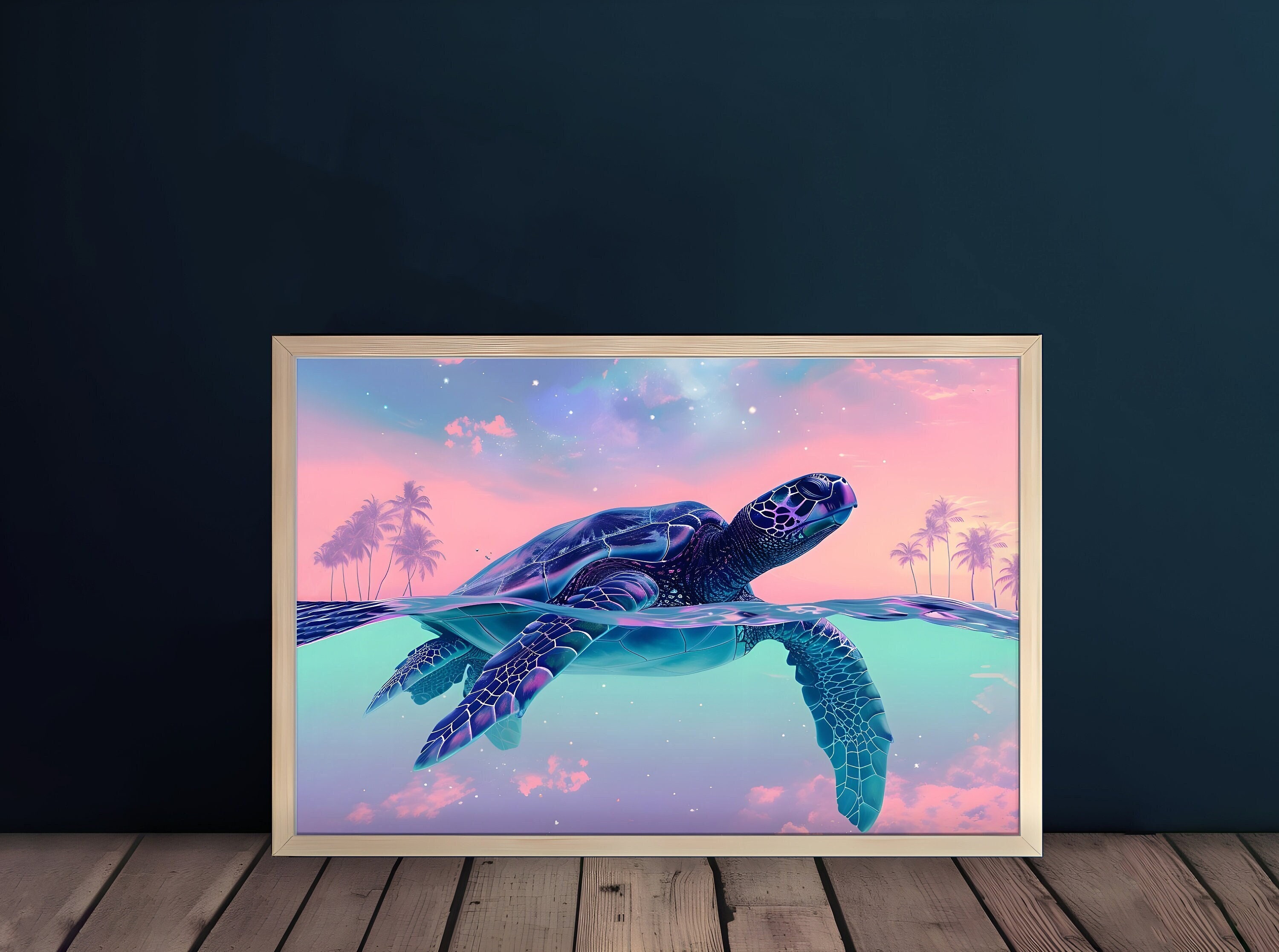 Sea Turtle Poster | Sea Turtle Wall Art | Sea Turtle Digital Print ...