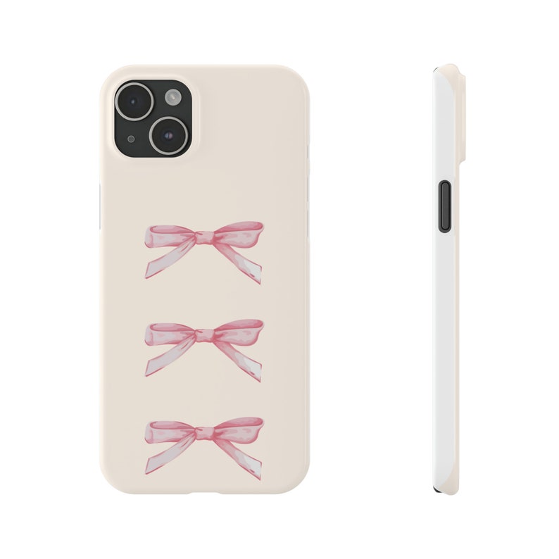 Pretty Pink Coquette Bow iPhone Case, iPhone 14 15 Slim Phone Cases ...