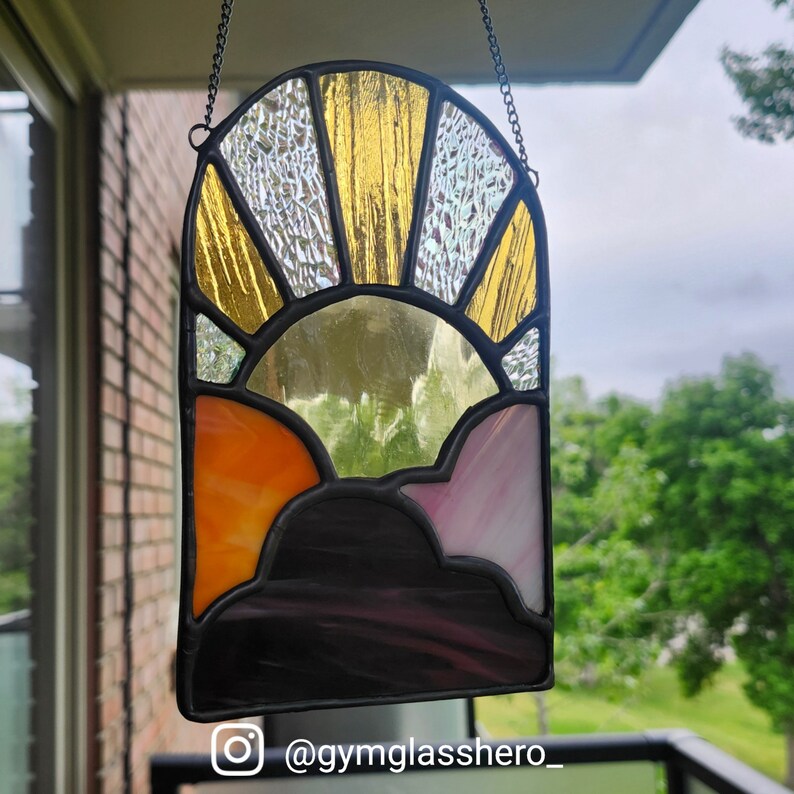 Stained Glass Sunrise Suncatcher - Etsy