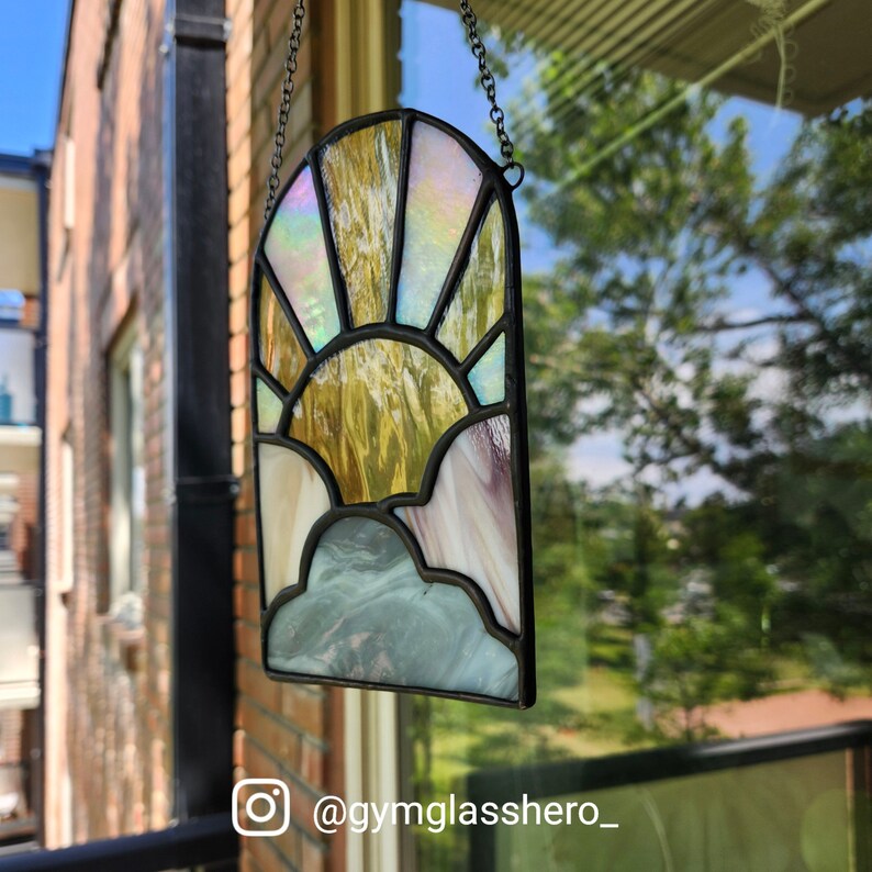 Stained Glass Sunrise Suncatcher - Etsy
