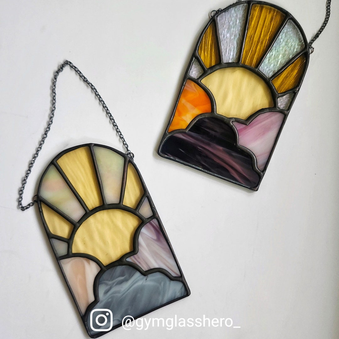 Stained Glass Sunrise Suncatcher - Etsy