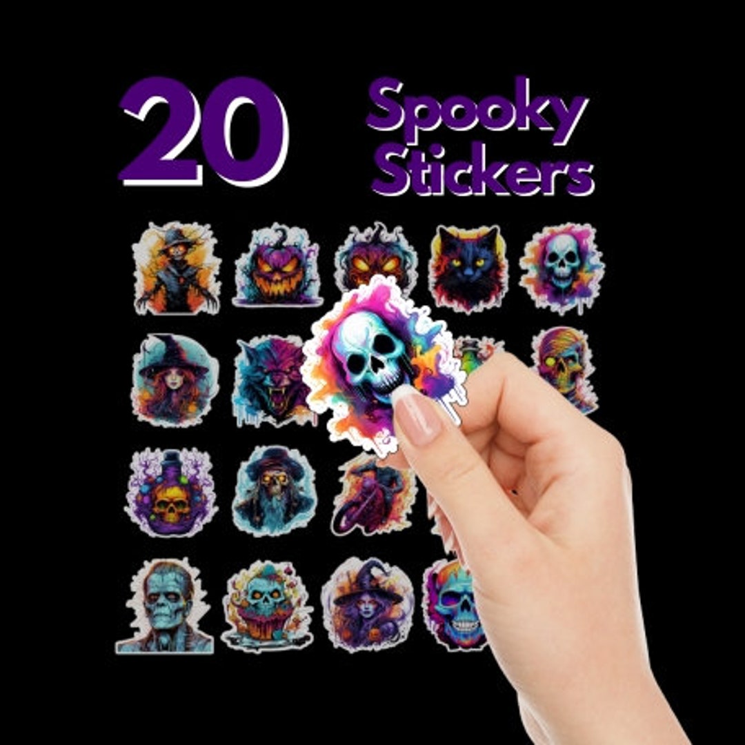 20 Spooky Halloween Sticker Designs Print and Cut Digital PNG - Etsy