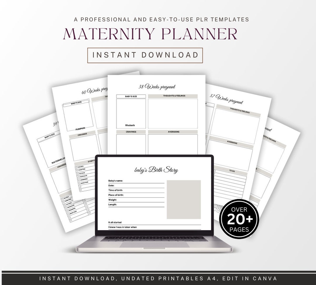 Maternity Planner Template, Pregnancy Journal Printable, Baby Shower ...