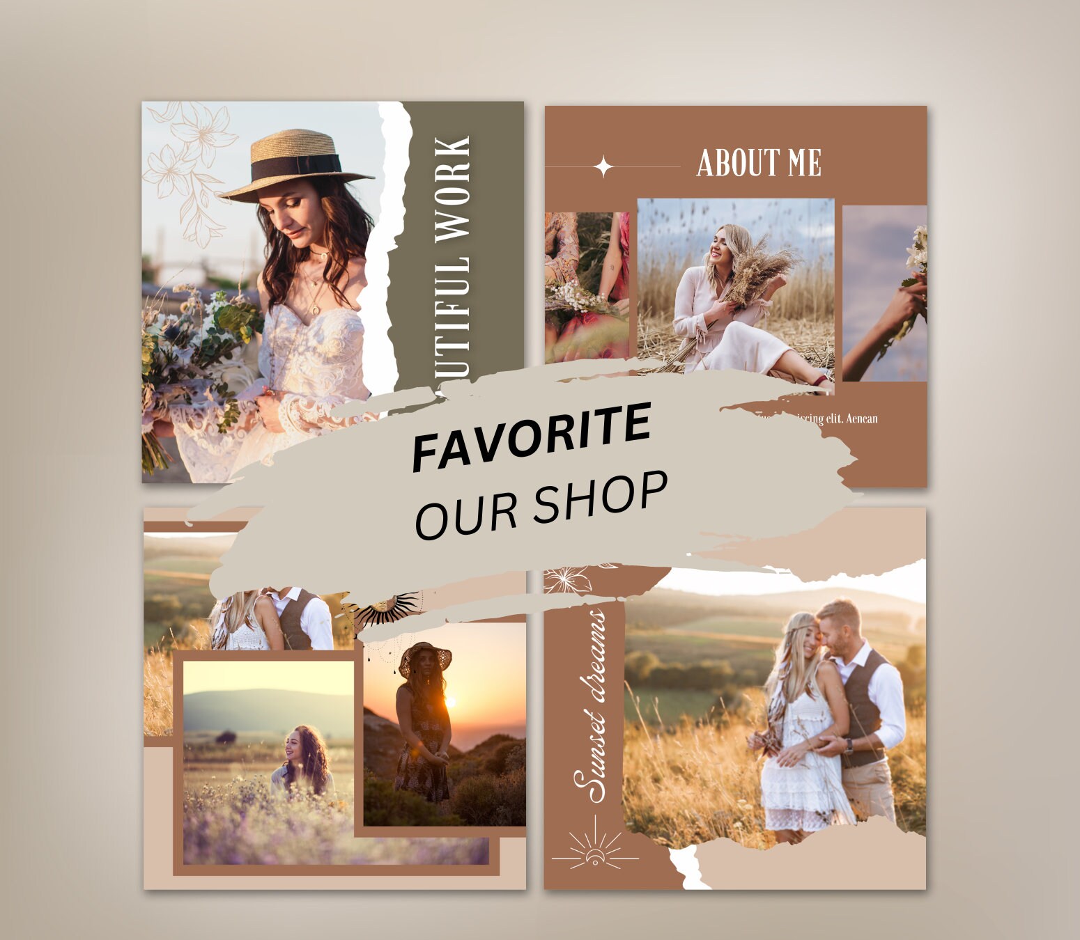 Photograph Niche Instagram Templates Set 30 Editable Graphics Social ...
