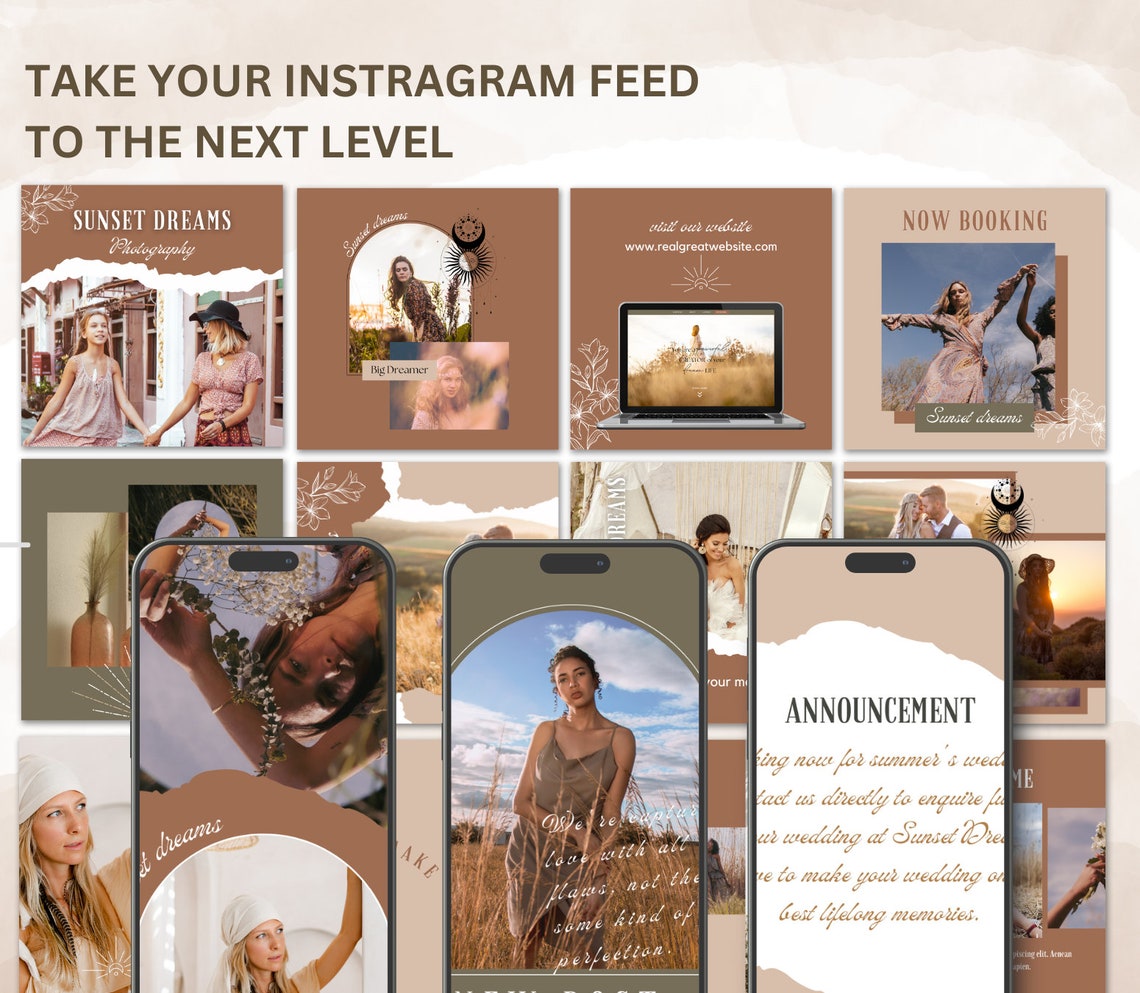 Photograph Niche Instagram Templates Set 30 Editable Graphics Social ...
