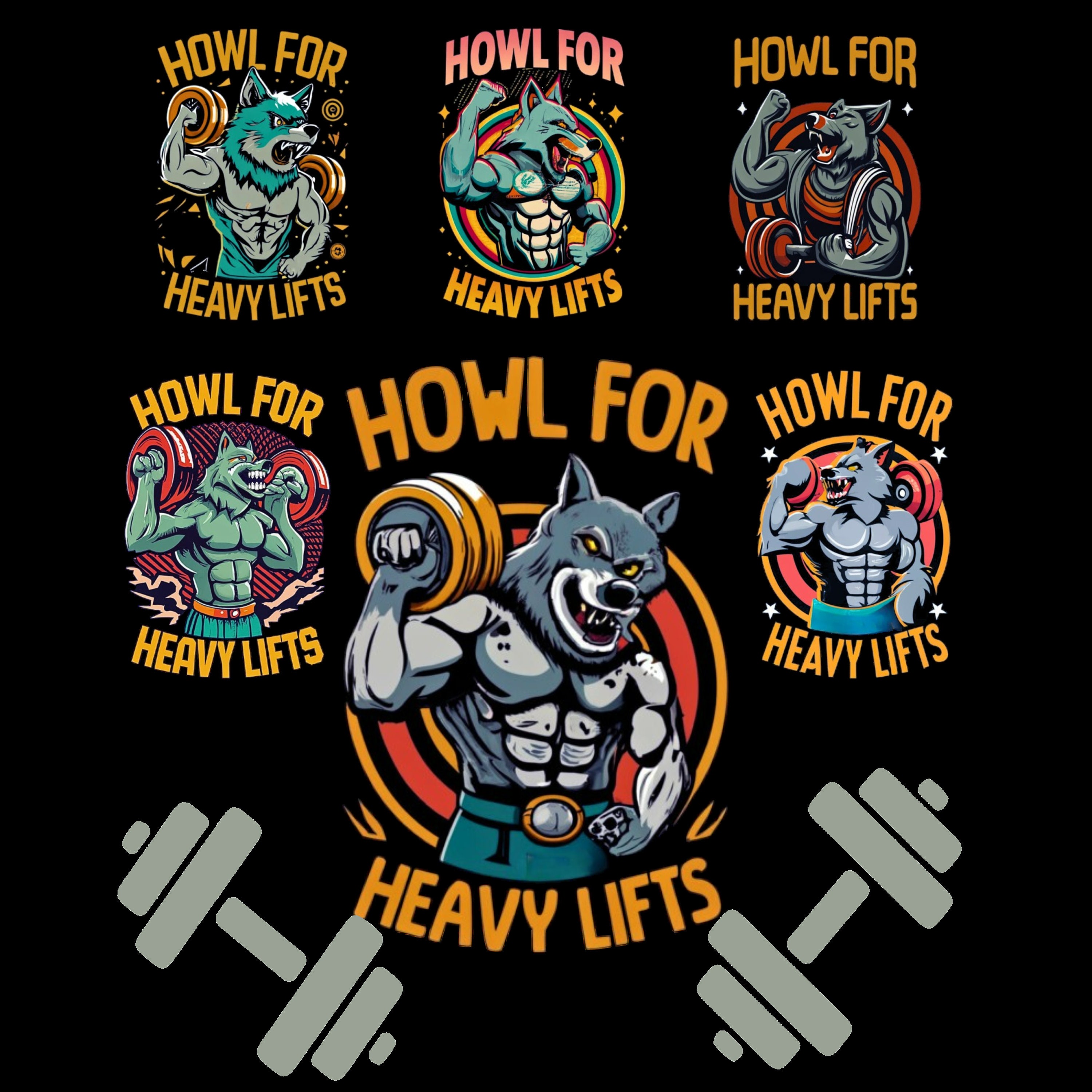 Digital Download Halloween PNG Art Werewolf Workout Weightlifting ...