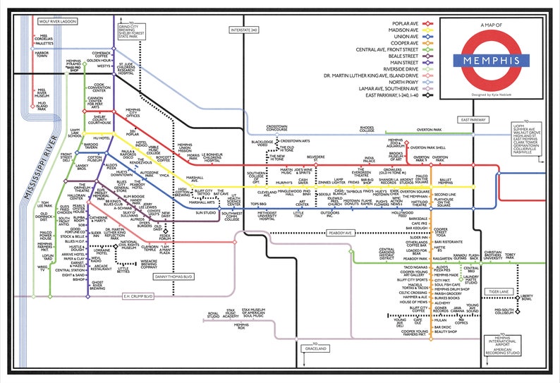 Memphis Underground Map (digital Download) - Etsy