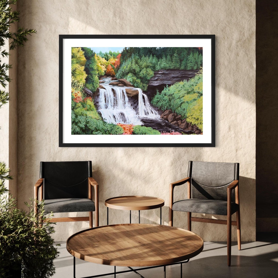 Waterfall Landscape Fine Art Print / "blackwater Falls" / Wall Art ...