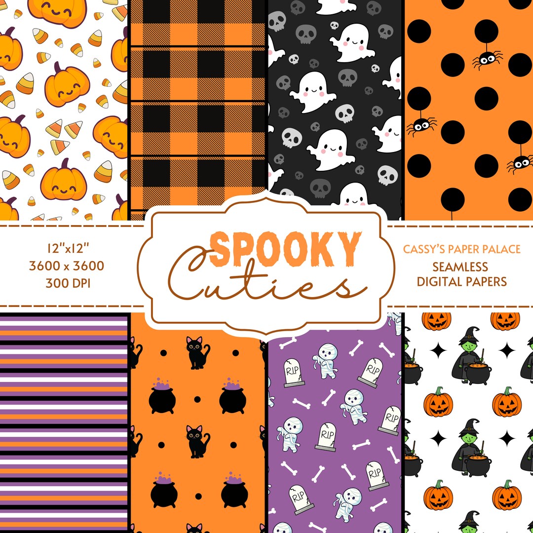 Halloween Digital Papers / Scrapbook Paper / Cute Designer Paper ...