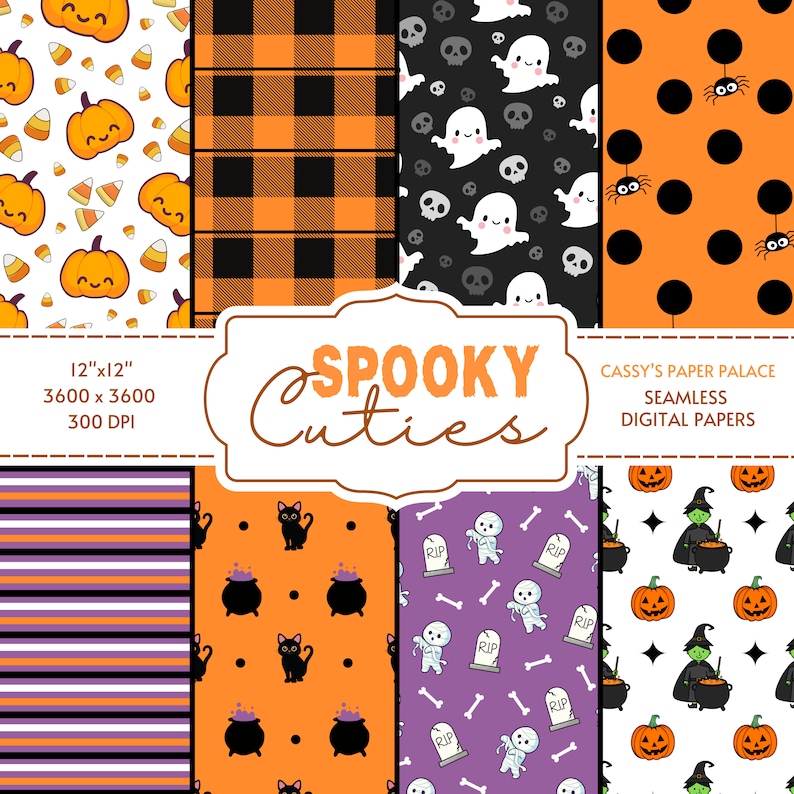 Halloween Digital Papers / Scrapbook Paper / Cute Designer Paper ...