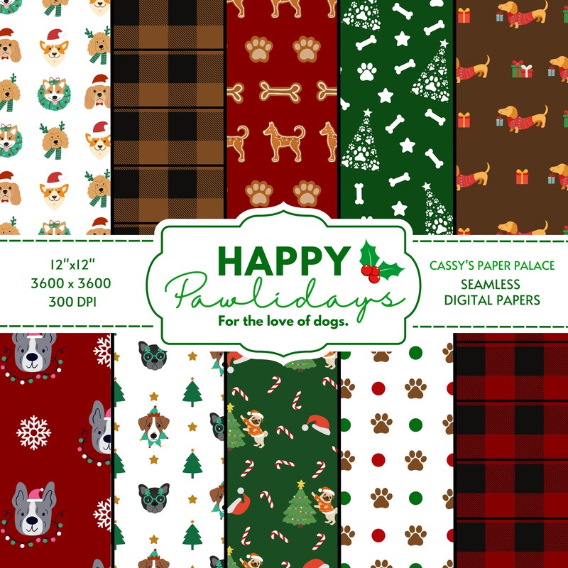 Christmas Digital Paper - Etsy