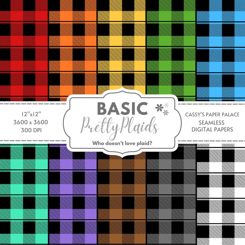 Primary Color Plaid - Etsy