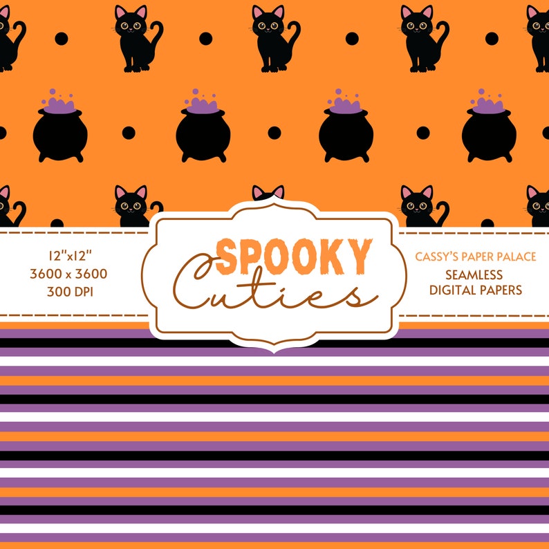 Halloween Digital Papers / Scrapbook Paper / Cute Designer Paper ...
