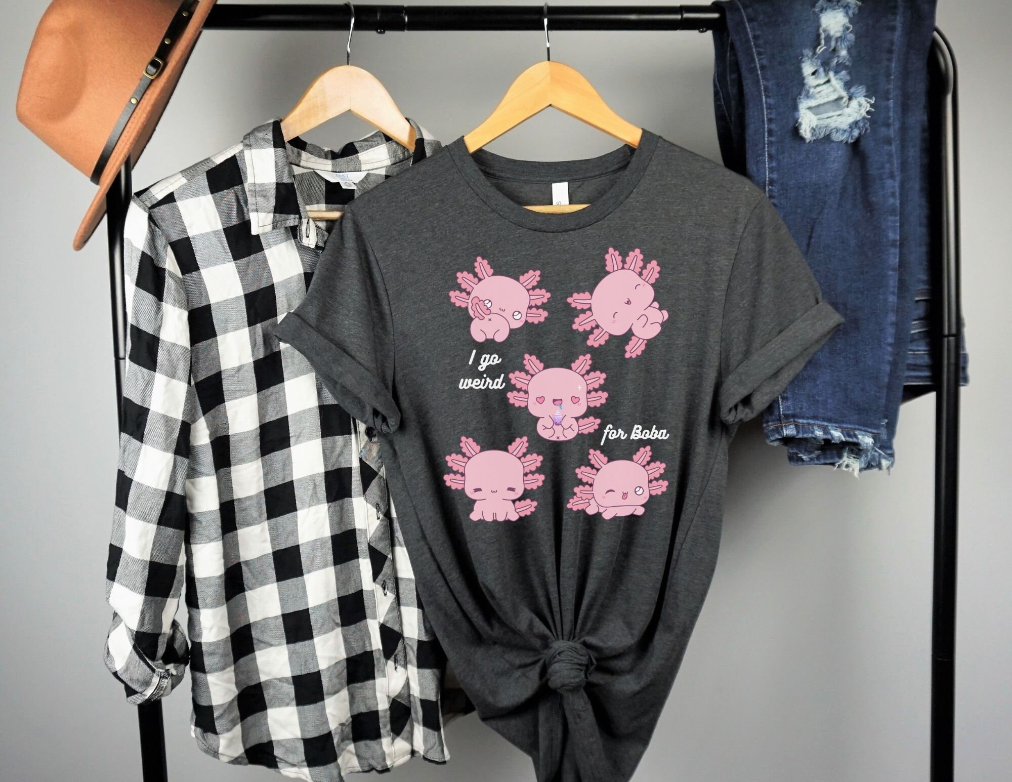 Boba T-shirt Axolotl Boba Lover Cute Boba Shirt Bubble - Etsy