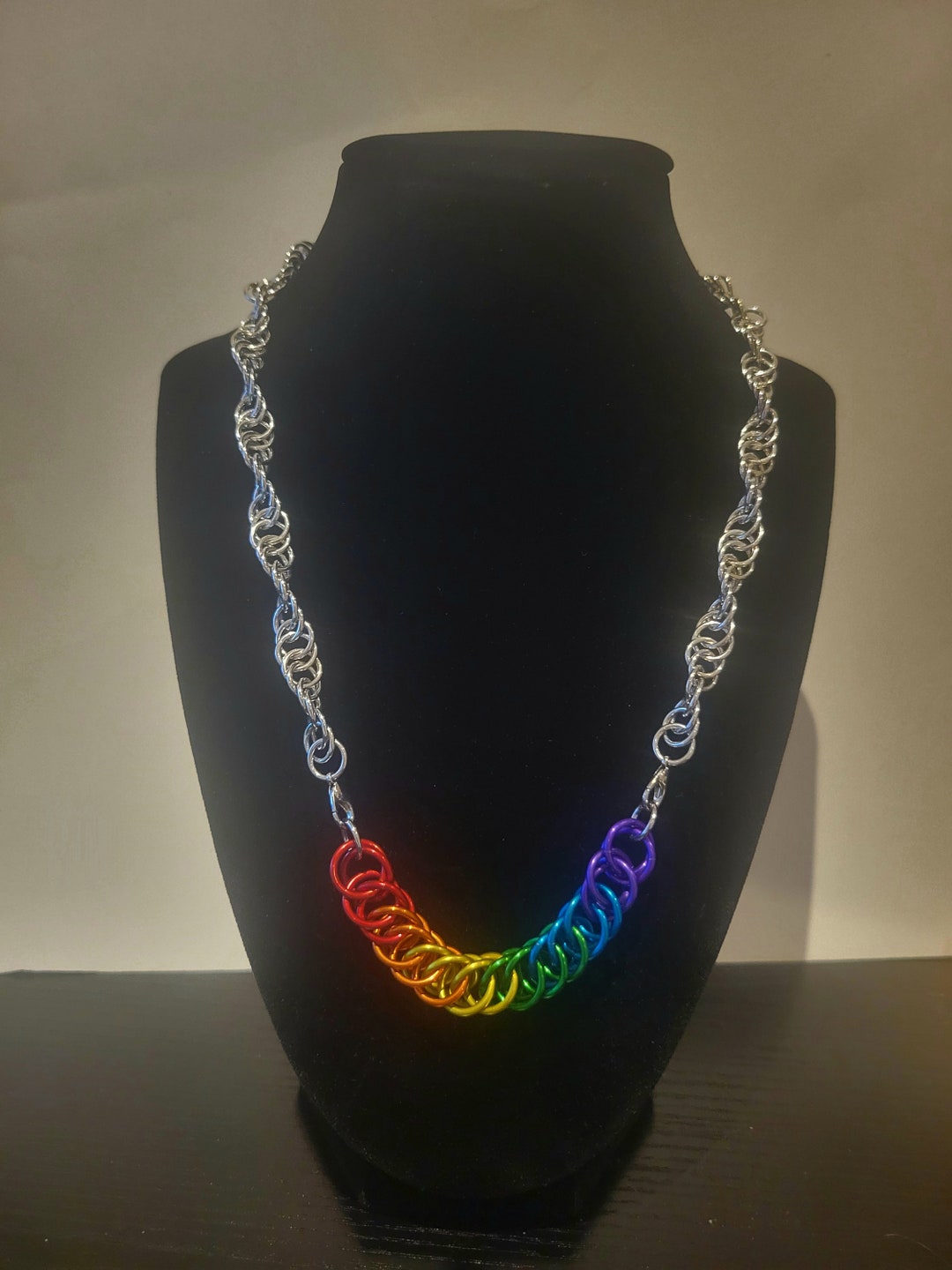 Pride Flag Chainmail Necklace - Etsy