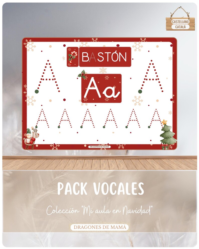Imprimibles Pack De Vocales Navidad - Etsy