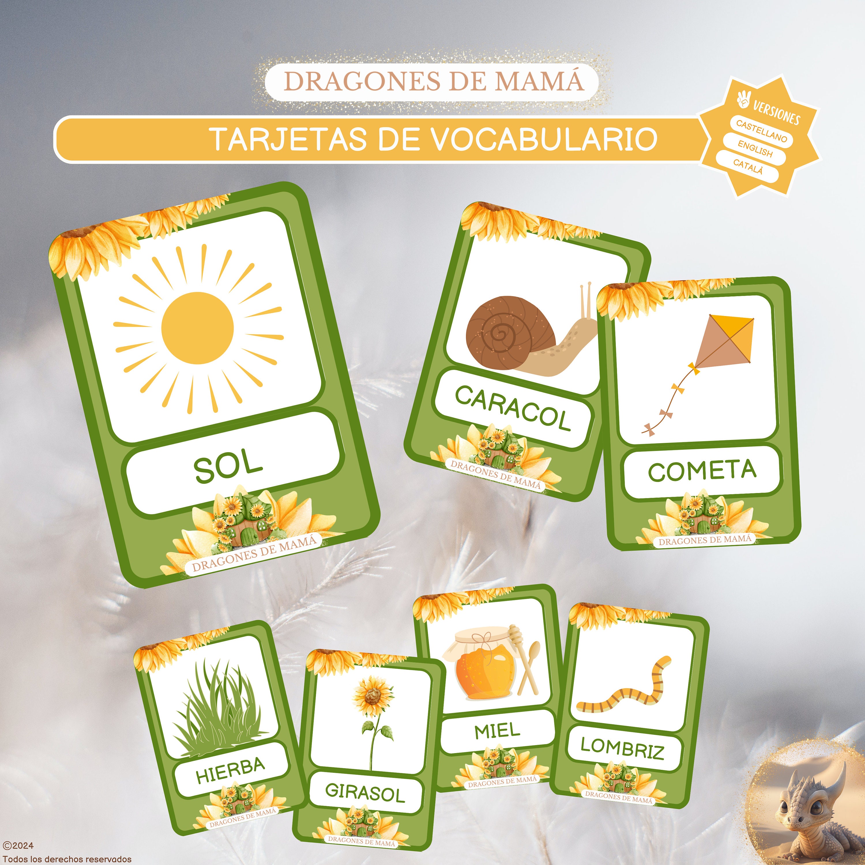 Imprimibles Tarjetas De Vocabulario Primavera - Etsy