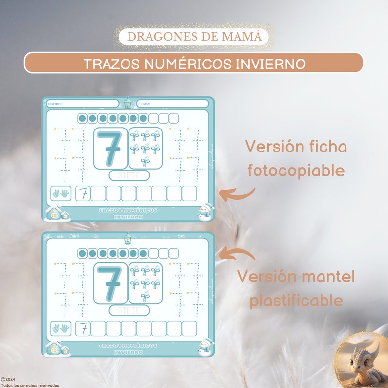 Imprimibles De Trazos Numéricos 1-10 Invierno. English/castellano ...