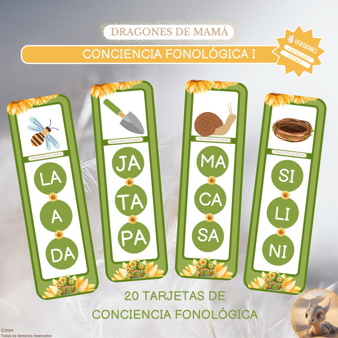Imprimibles Tarjetas De Conciencia Fonológica Primavera. - Etsy