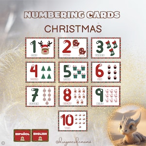 PRINTABLE CHRISTMAS NUMBERING Cards English - Etsy