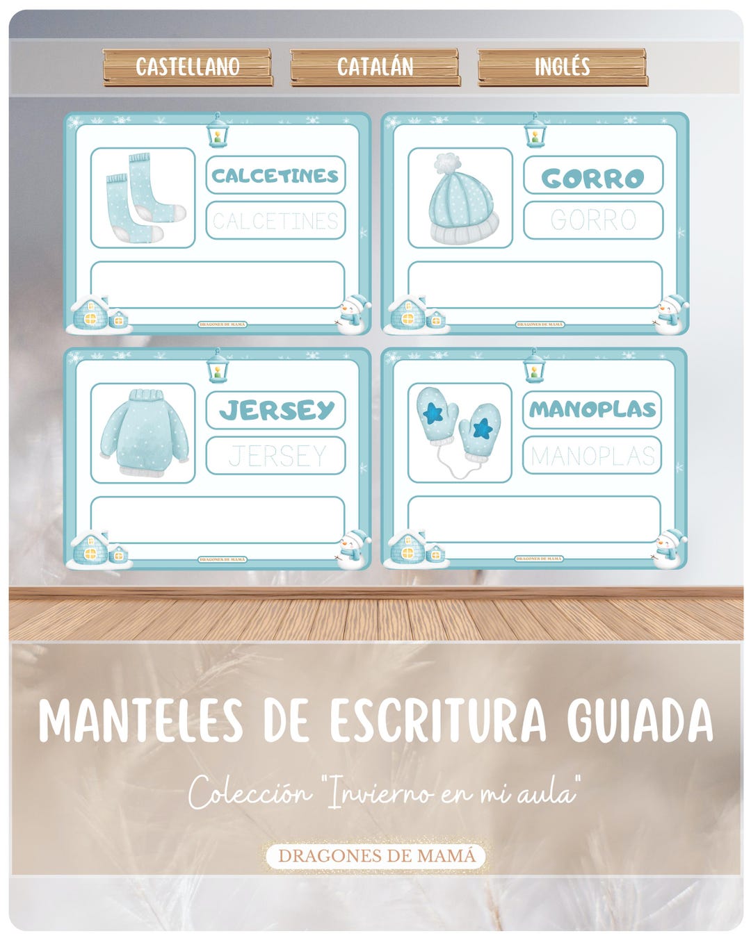 Imprimible Láminas De Escritura Guiada Invierno - Etsy