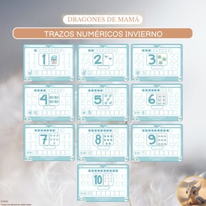 Imprimibles De Trazos Numéricos 1-10 Invierno. English/castellano ...