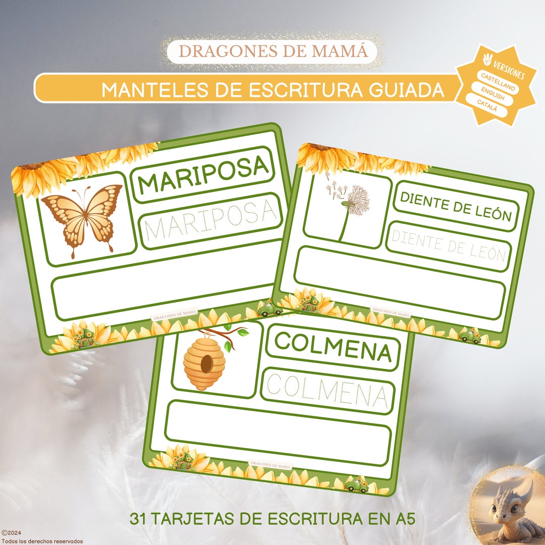 Imprimibles Láminas De Escritura Guiada - Etsy