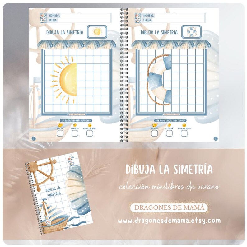 Dibuja La Simetría Minilibro De Verano (disponible En Castellano). - Etsy
