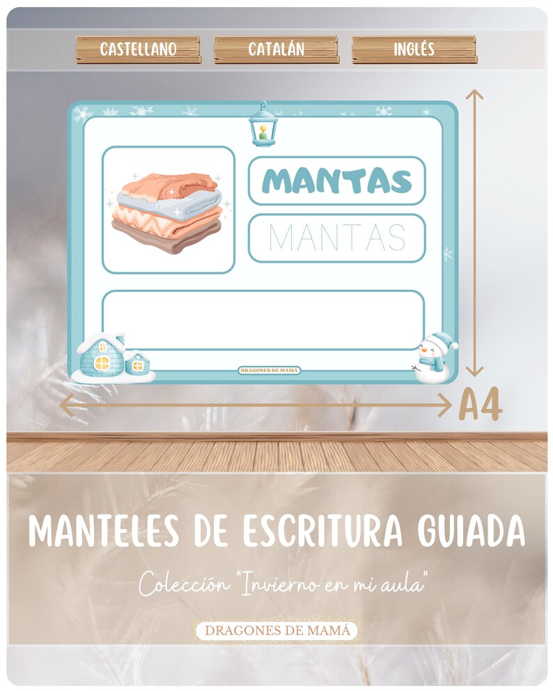 Imprimible Láminas De Escritura Guiada Invierno - Etsy