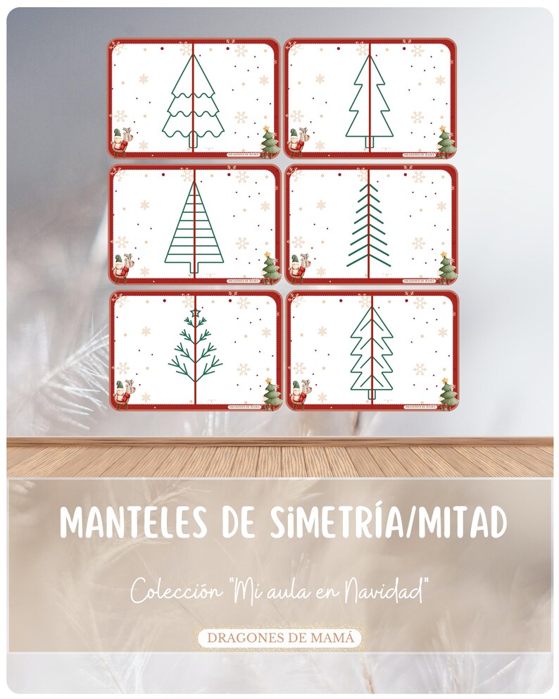 Imprimible Manteles De Simetría/mitad Navidad - Etsy