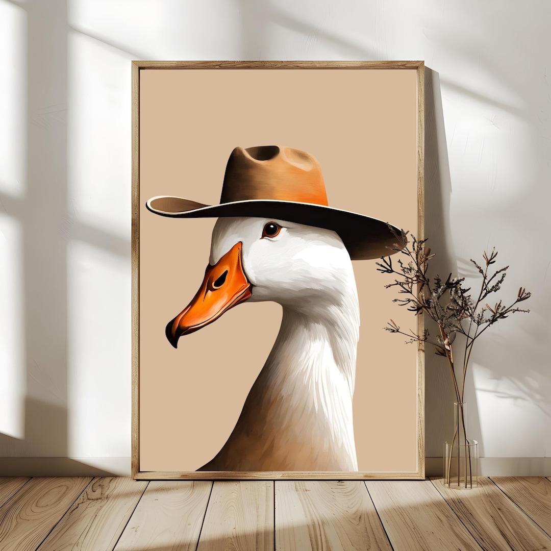 Silly Goose With Cowboy Hat, Western Goose, Funny Wall Decor, Funny ...
